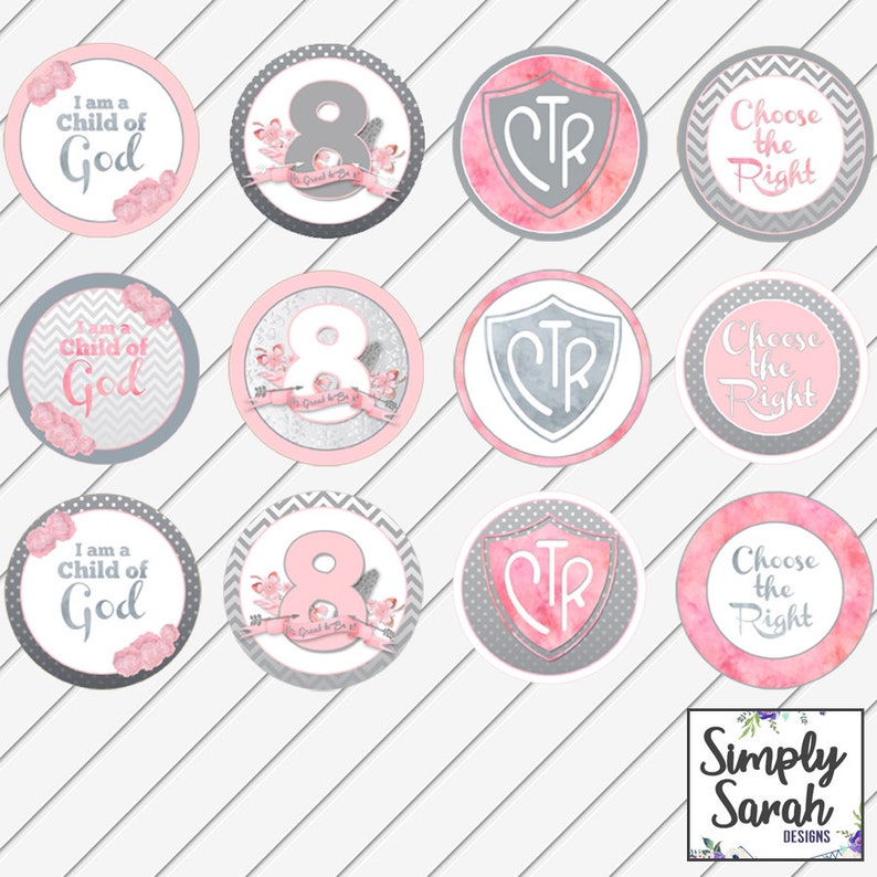 LDS Baptism Party Cupcake Toppers, Food Labels, Decorations, Digital ...