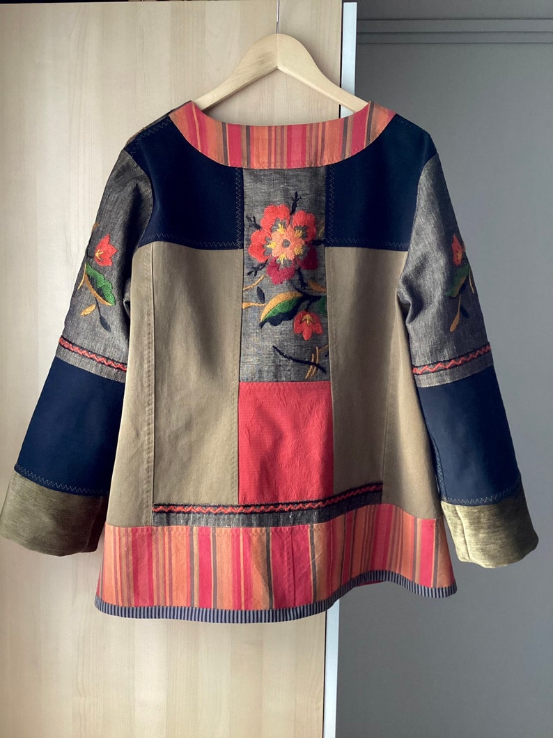 Patchwork Wearable Art Womens Jacket Sustainably Made From Upcycled ...