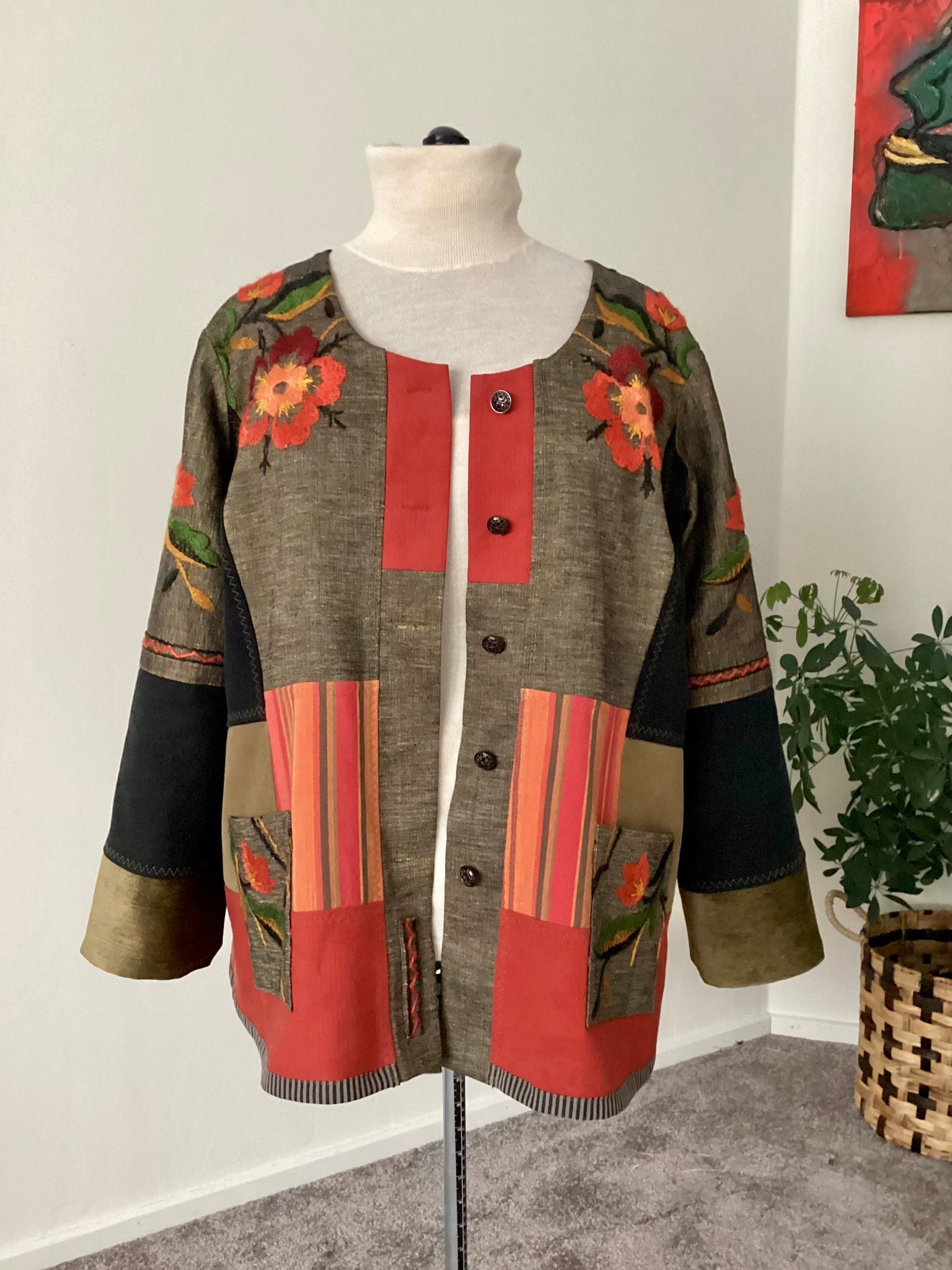Patchwork Wearable Art Womens Jacket Sustainably Made From Upcycled ...