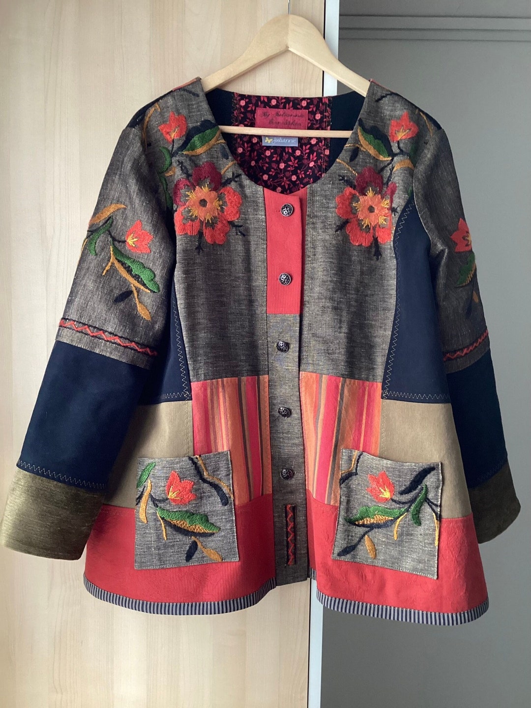 Patchwork Wearable Art Womens Jacket Sustainably Made From Upcycled ...