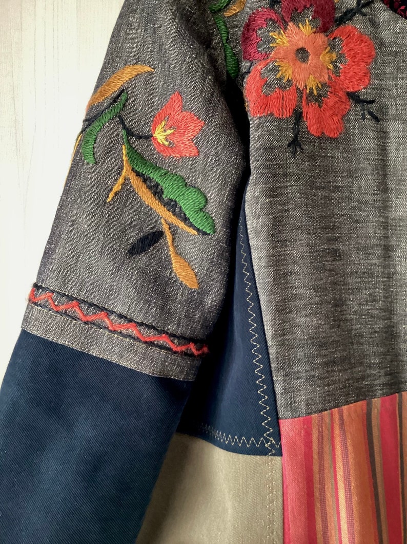 Patchwork Wearable Art Womens Jacket Sustainably Made From Upcycled ...