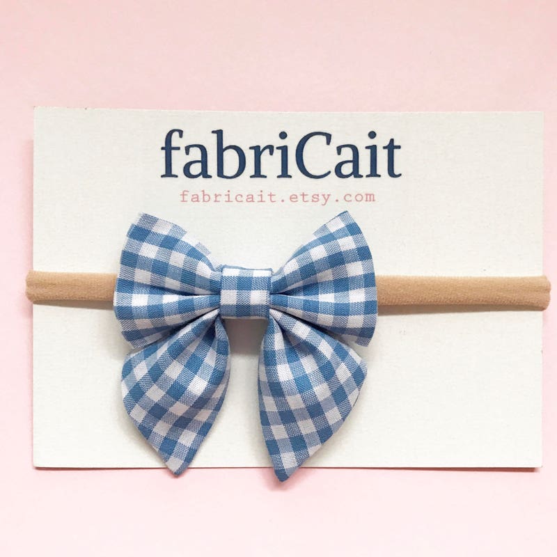 Blue Gingham Bow - Etsy