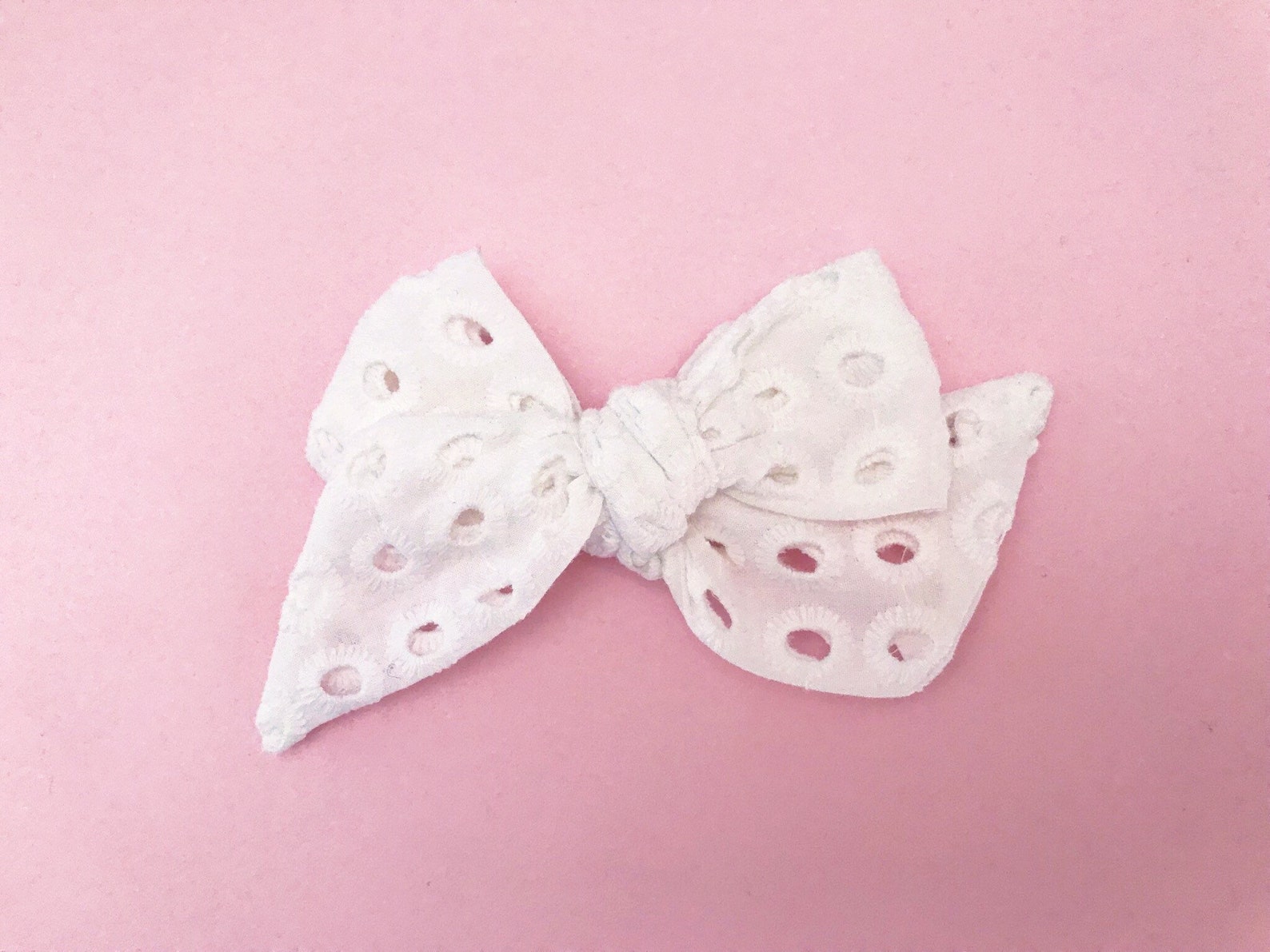 White Bow. Eyelet Bow. White Hair Bow. White Hair Clip. | Etsy
