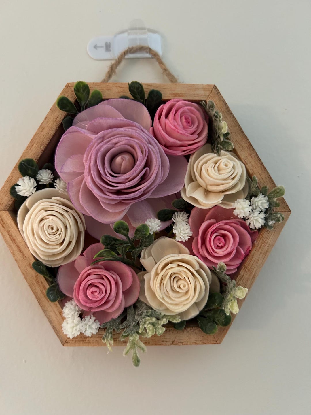 Sola Wood Flower Stained Wood Wall Hanging With Ranunculus and Rose ...