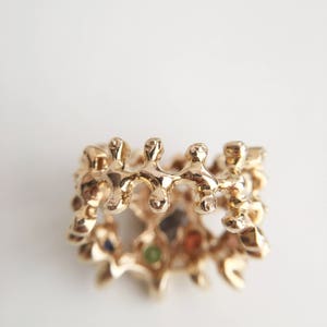 Volcano Ring With Multicolor-gemstones Yellow Gold Ring Color - Etsy