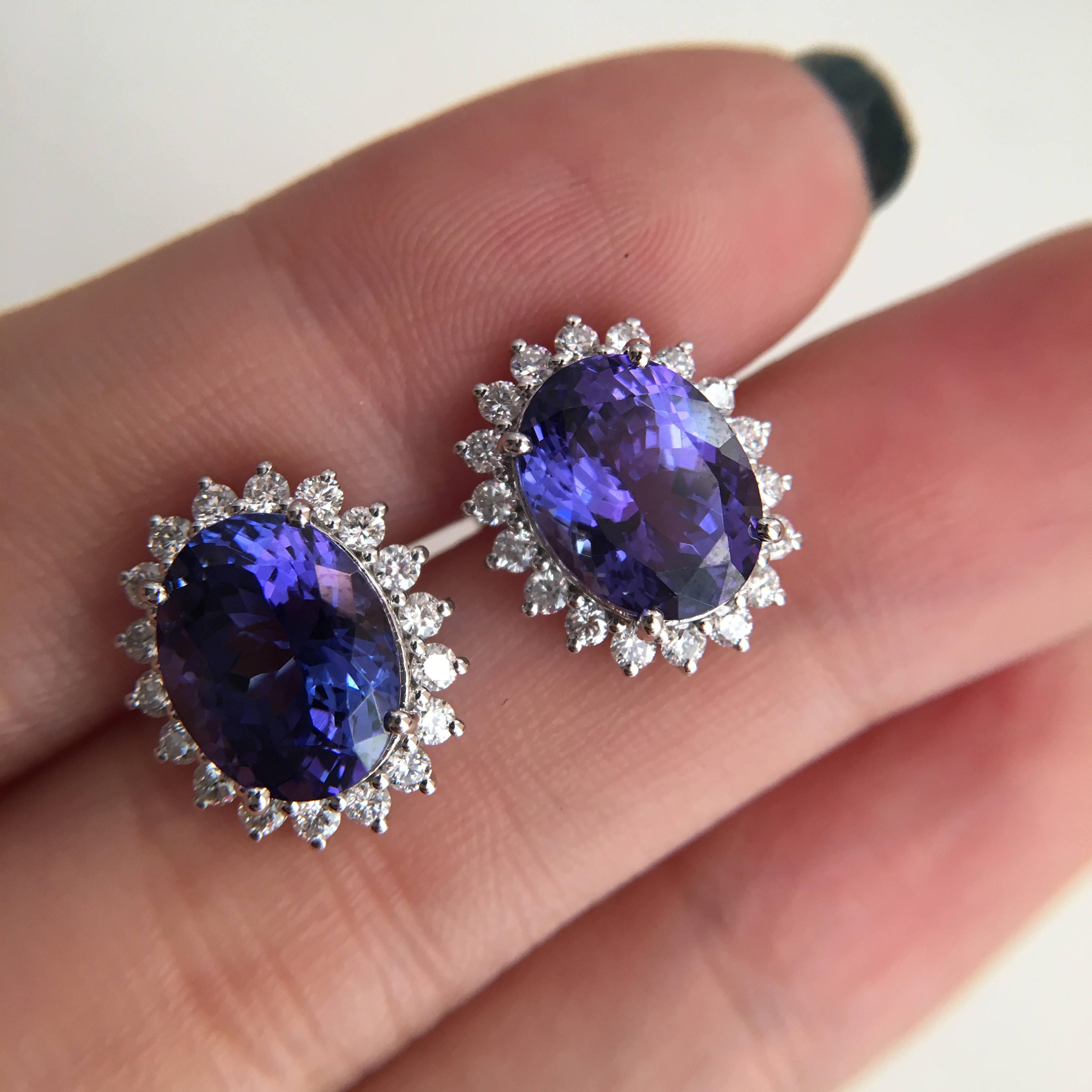 4.3 Carat Tanzanite Earrings Blue Stone Earrings Oval | Etsy
