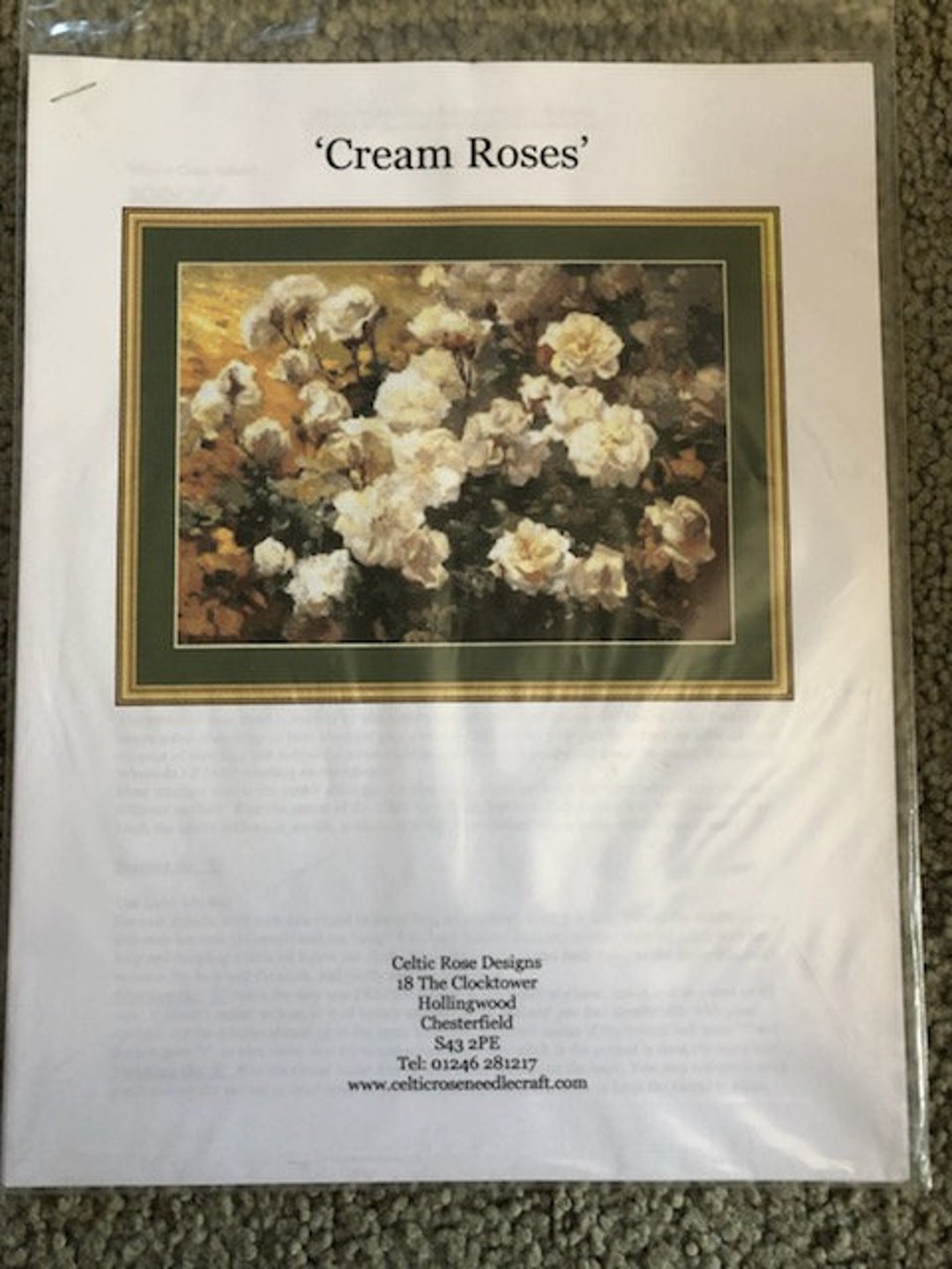 Celtic Rose Designs Cream Roses Cross Stitch Pattern - Etsy