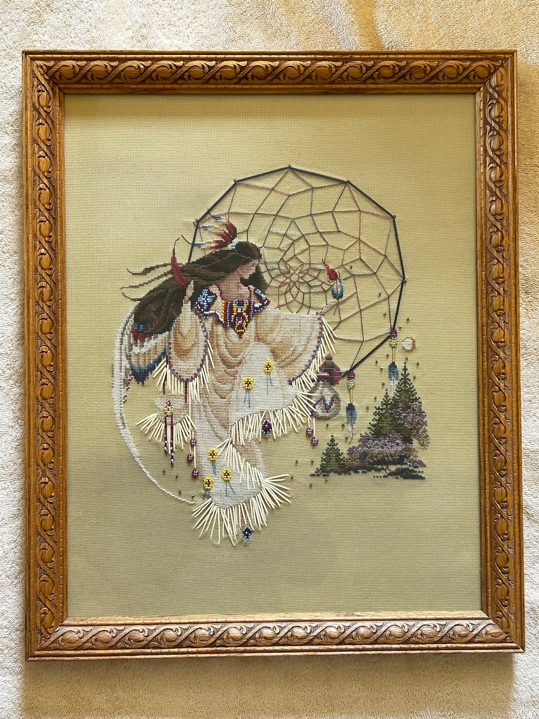Earth Dancer Native American Cross Stitch Framed Picture - Etsy