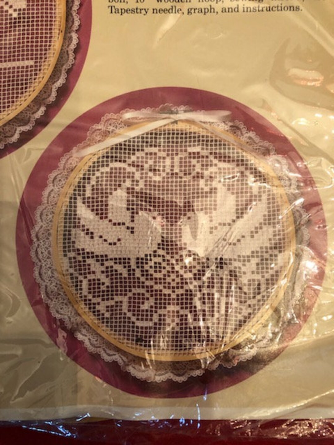 Creative Circle Lace Net Darning Kits Including Love Birds, Santa on ...