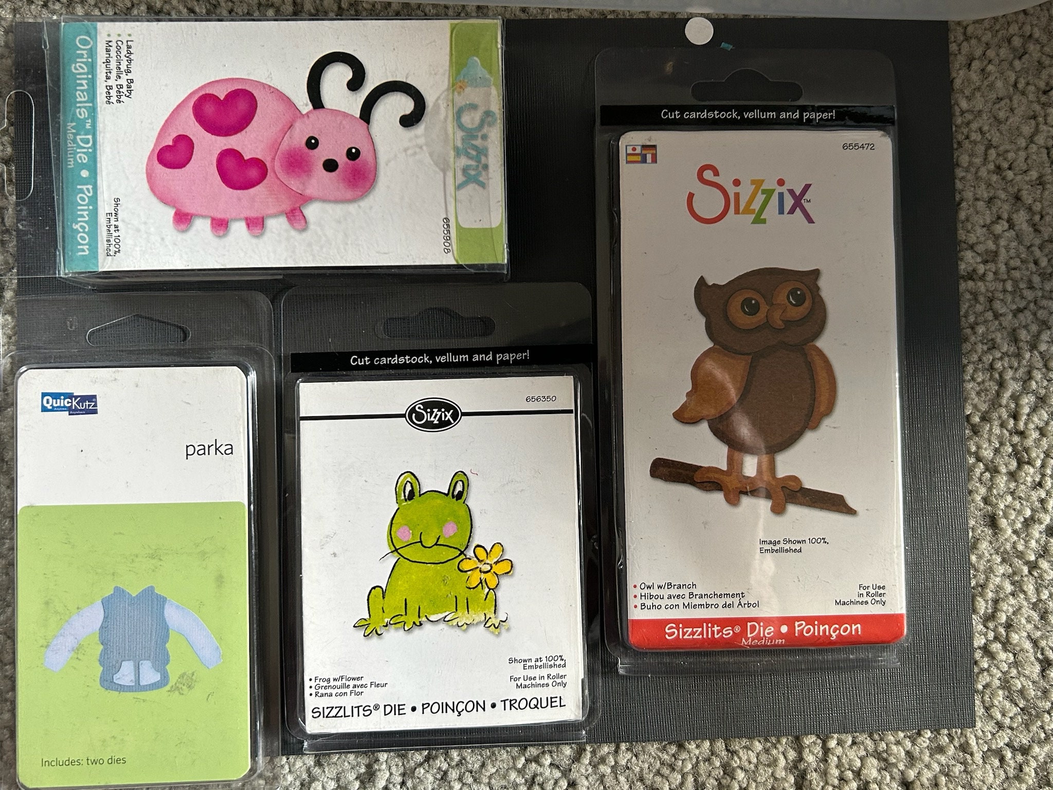 Sizzix, Sizzlits and Quickutz Dies - Parka, Frog, Ladybug and Owl - Etsy
