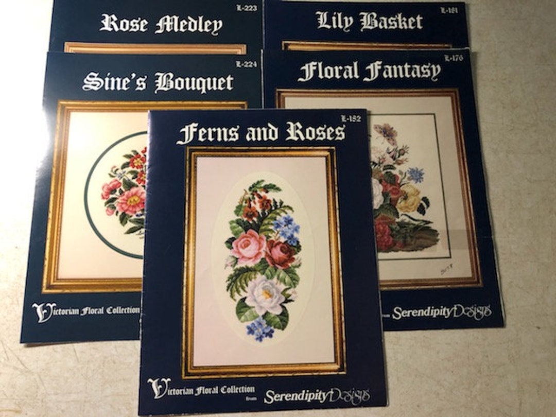 Serendipity Designs Victorian Floral Cross Stitch Patterns Ferns and ...