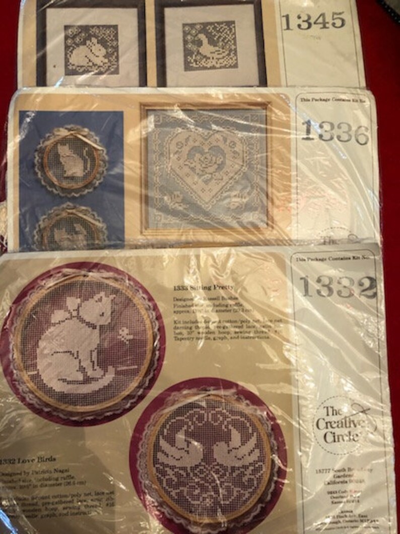 Creative Circle Lace Net Darning Kits Including Bunny & Duck, Lacy ...