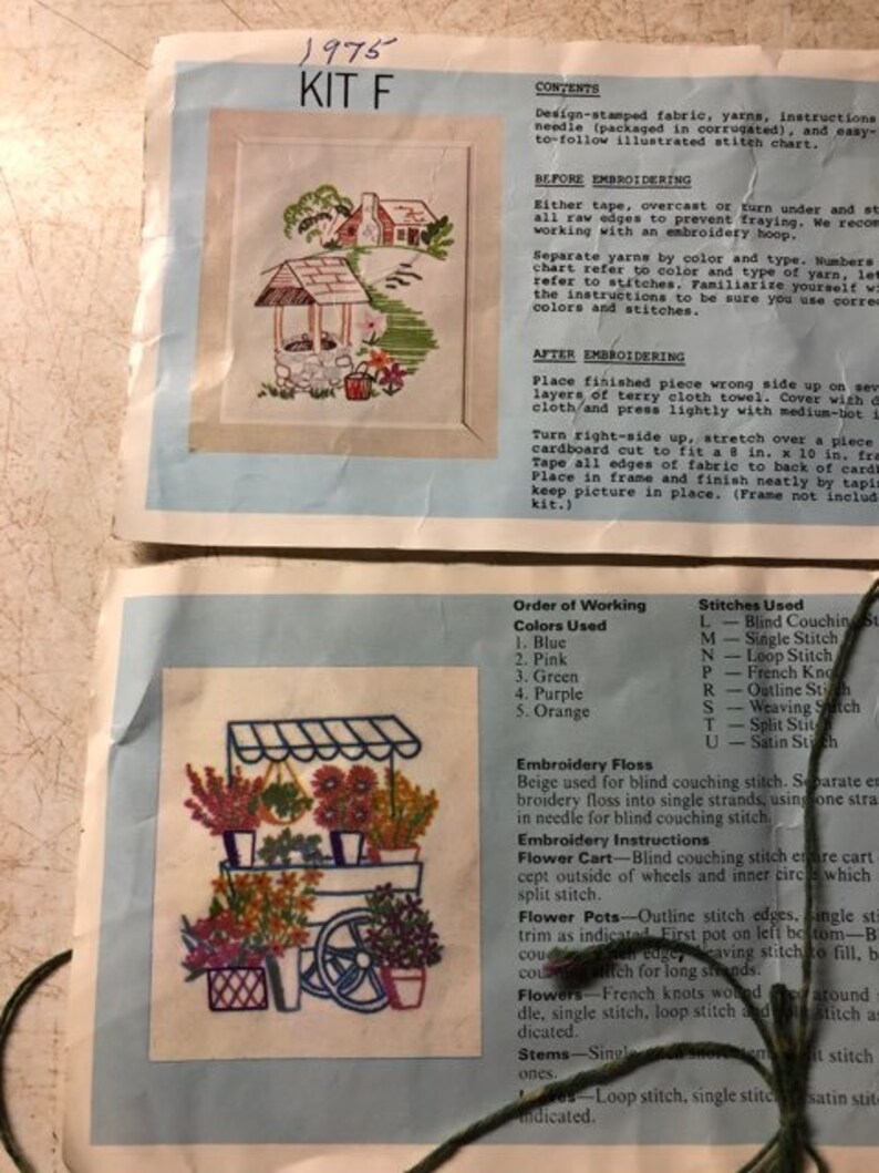 Minuet Co Embroidery Patterns/kits and Wonderart Dresser Scarf - Etsy