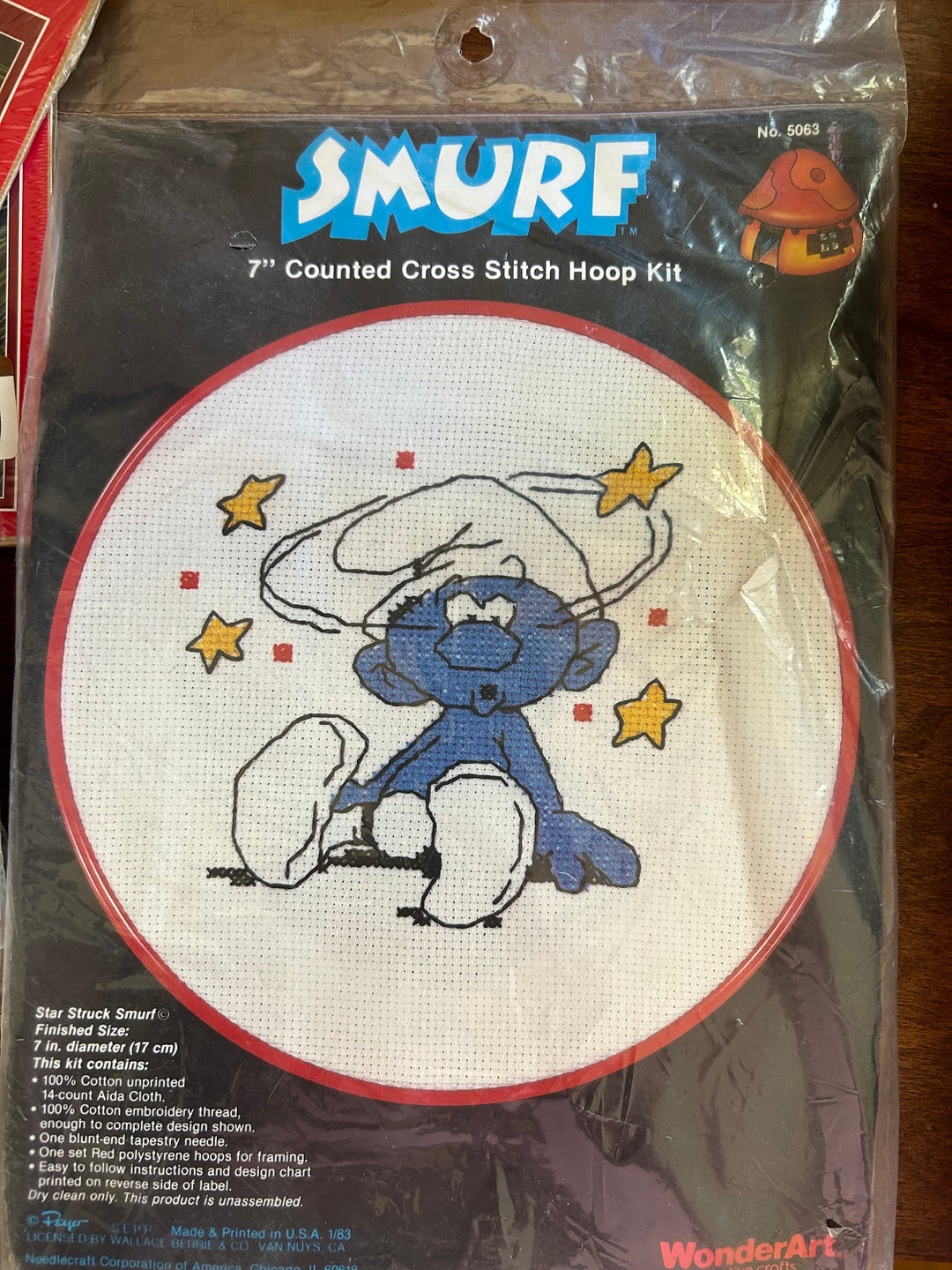 Smurf Cross Stitch Kit - Etsy