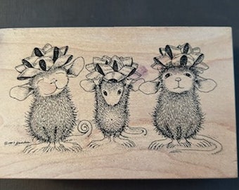 House Mouse Wood Block Rubber Stamps - Etsy