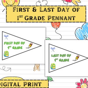 First & Last Day of First Grade Sign - Etsy