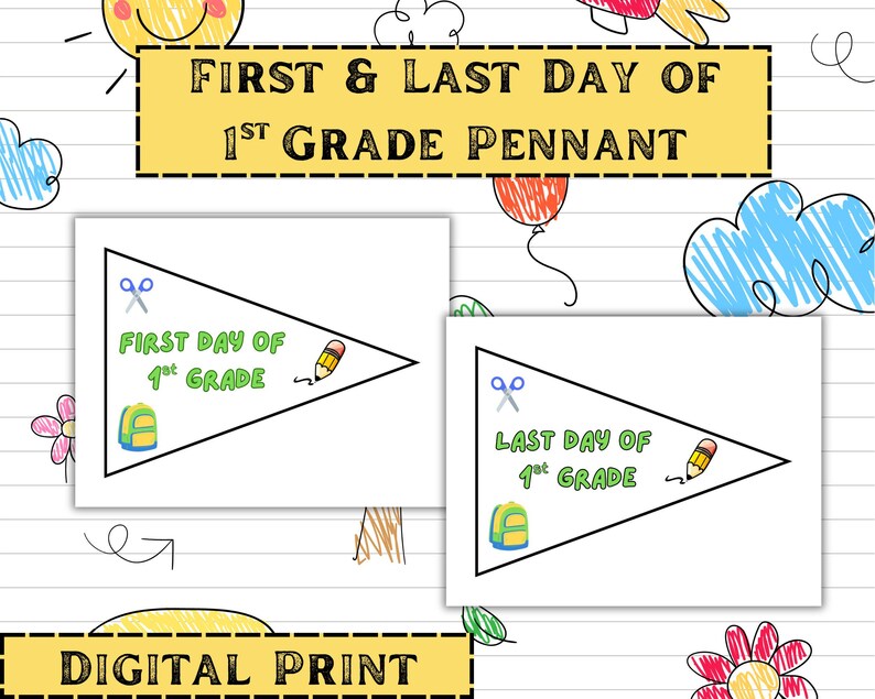 First & Last Day of First Grade Sign - Etsy