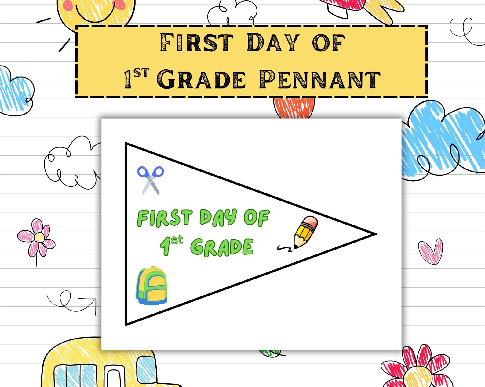 First & Last Day of First Grade Sign - Etsy