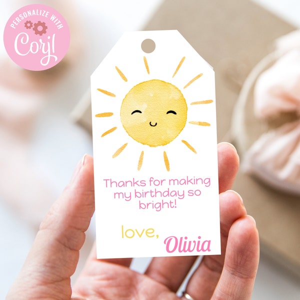 Sunshine Favor Tags - Etsy