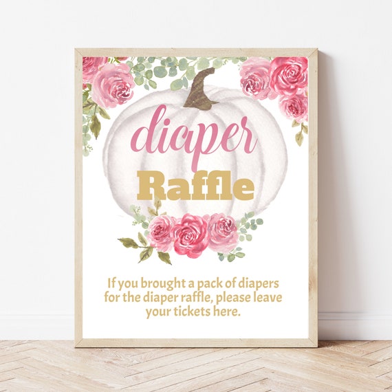 diaper raffle shower sign, Little pumpkin baby shower sign, Fall girl ...