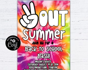 Peace Out Summer Invitation - Etsy