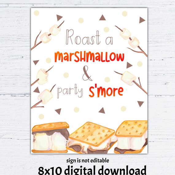 S'mores birthday party sign, s'mores bar sign, bonfire birthday decor ...