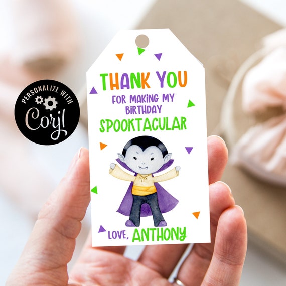 Halloween party favor tag, vampire halloween favor tags, kids Halloween ...