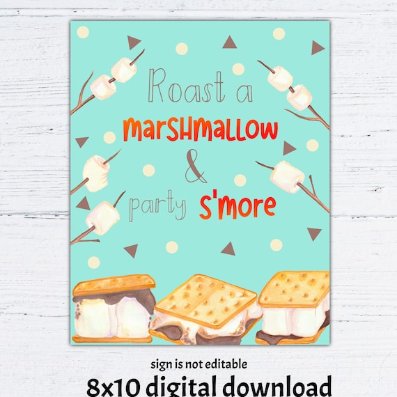 S'mores birthday party sign, s'mores bar sign, bonfire birthday decor ...