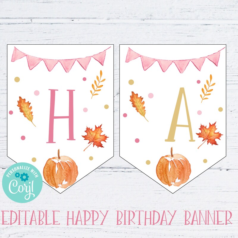 Fall Birthday Banner - Etsy