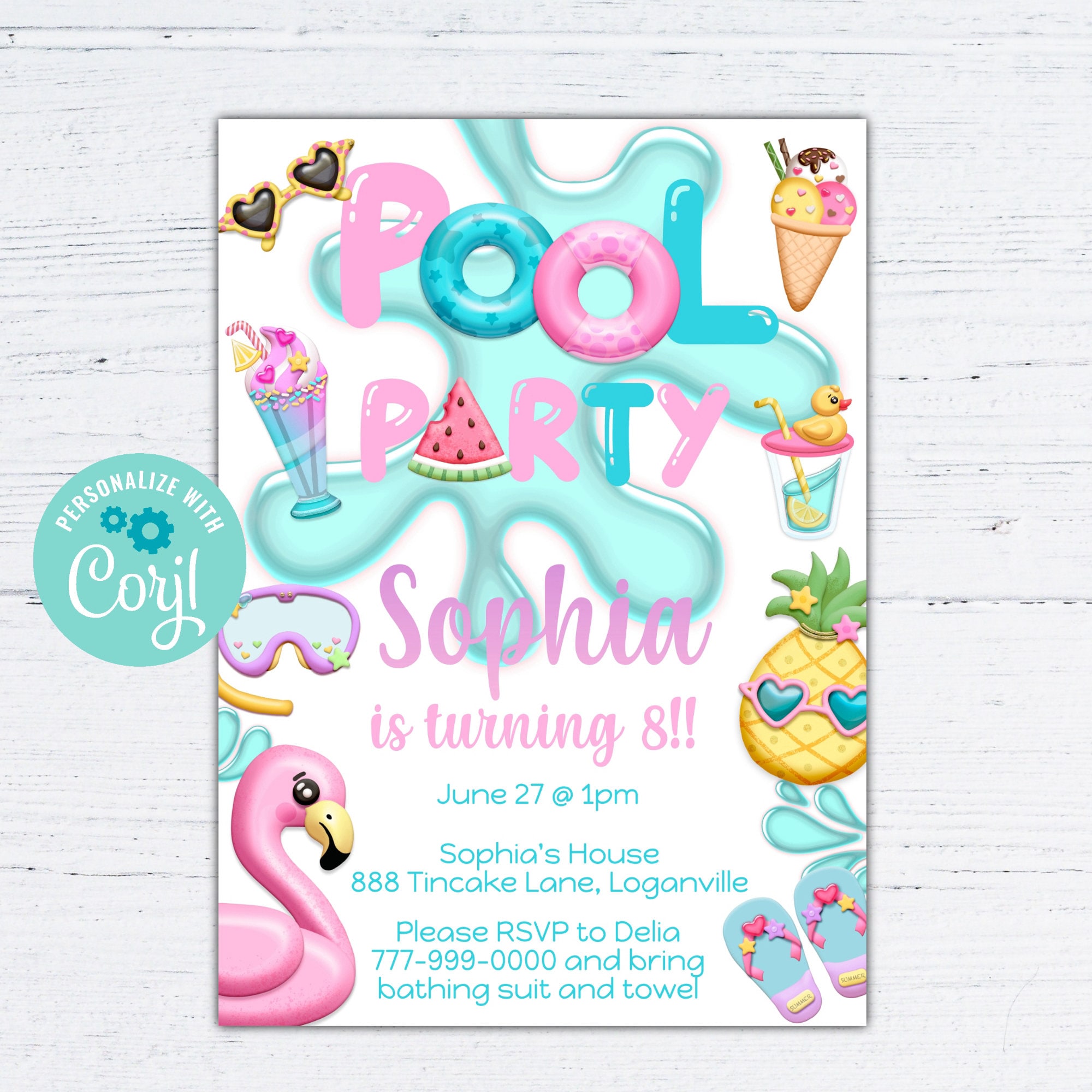 Pool Party Invitation