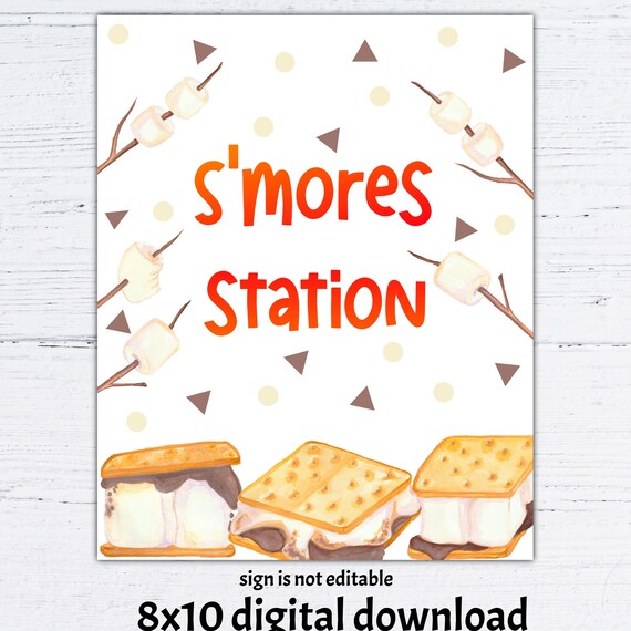 S'mores birthday party sign, s'mores bar sign, bonfire birthday decor ...