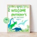 Editable Dinosaur Birthday Party Welcome Sign, Digital Dinosaur Welcome ...