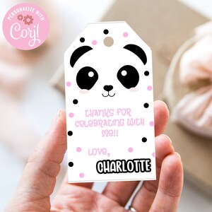 Panda Birthday Favor Tags, Panda Favor Tag, Panda Birthday Thank You ...