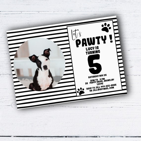 Let's Pawty birthday invitation, pet birthday party invitation, dog ... Let's Pawty birthday invitation, pet birthday party invitation, dog ...