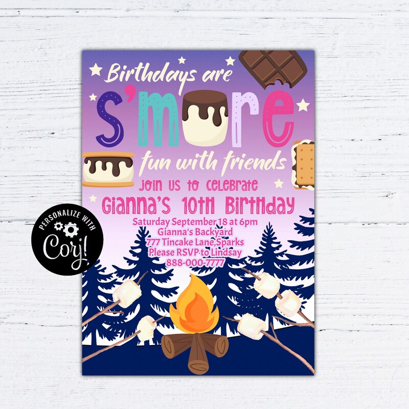 Campfire Invitations - Etsy