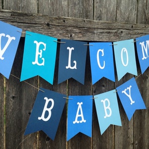 Welcome Baby Banner. Welcome Baby Sign. Baby Boy Shower - Etsy