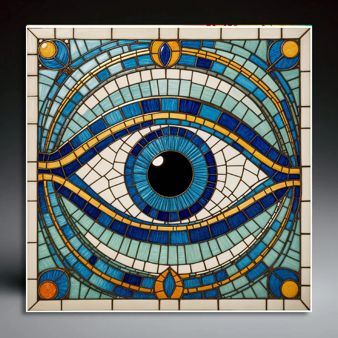Art Nouveau Ceramic Tile: Handcrafted Eye Wall Art - Etsy