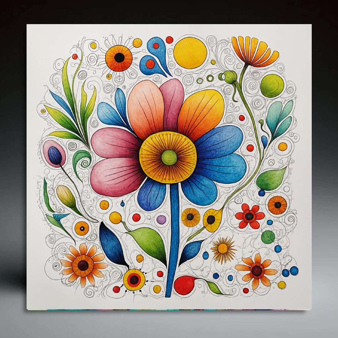 Ceramic Tile Colorful Abstract Inspired by Paul Klee Handcrafted ...