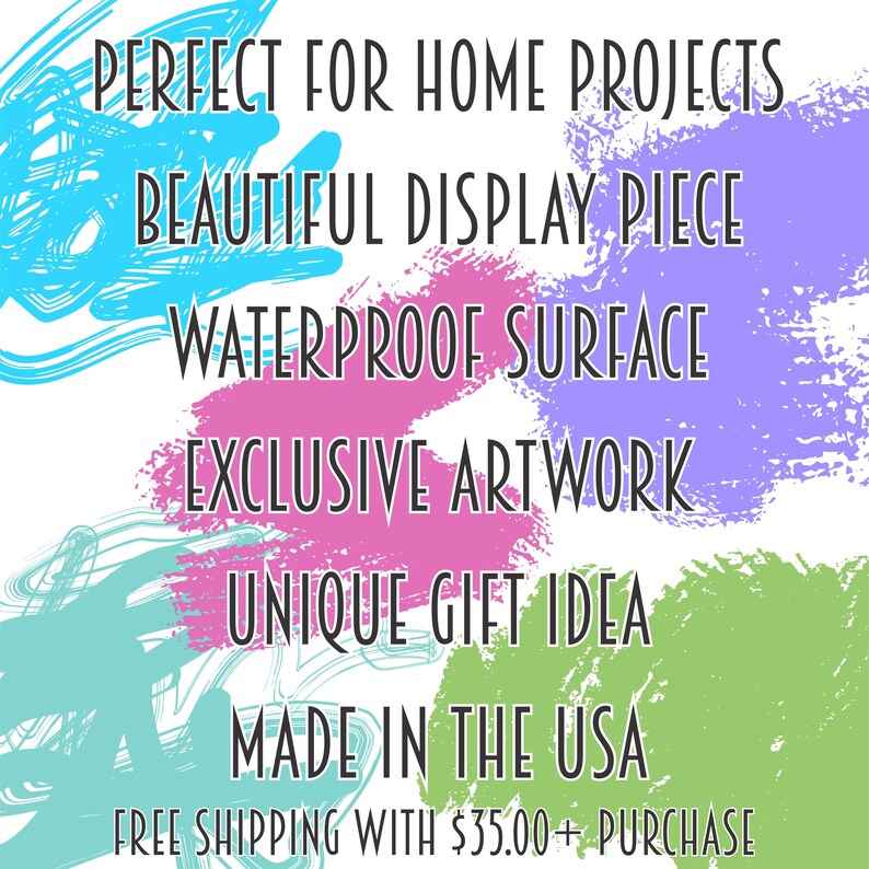 Abstract Wildflower Watercolor Ceramic Art Tile Wall Decor Holiday Gift ...