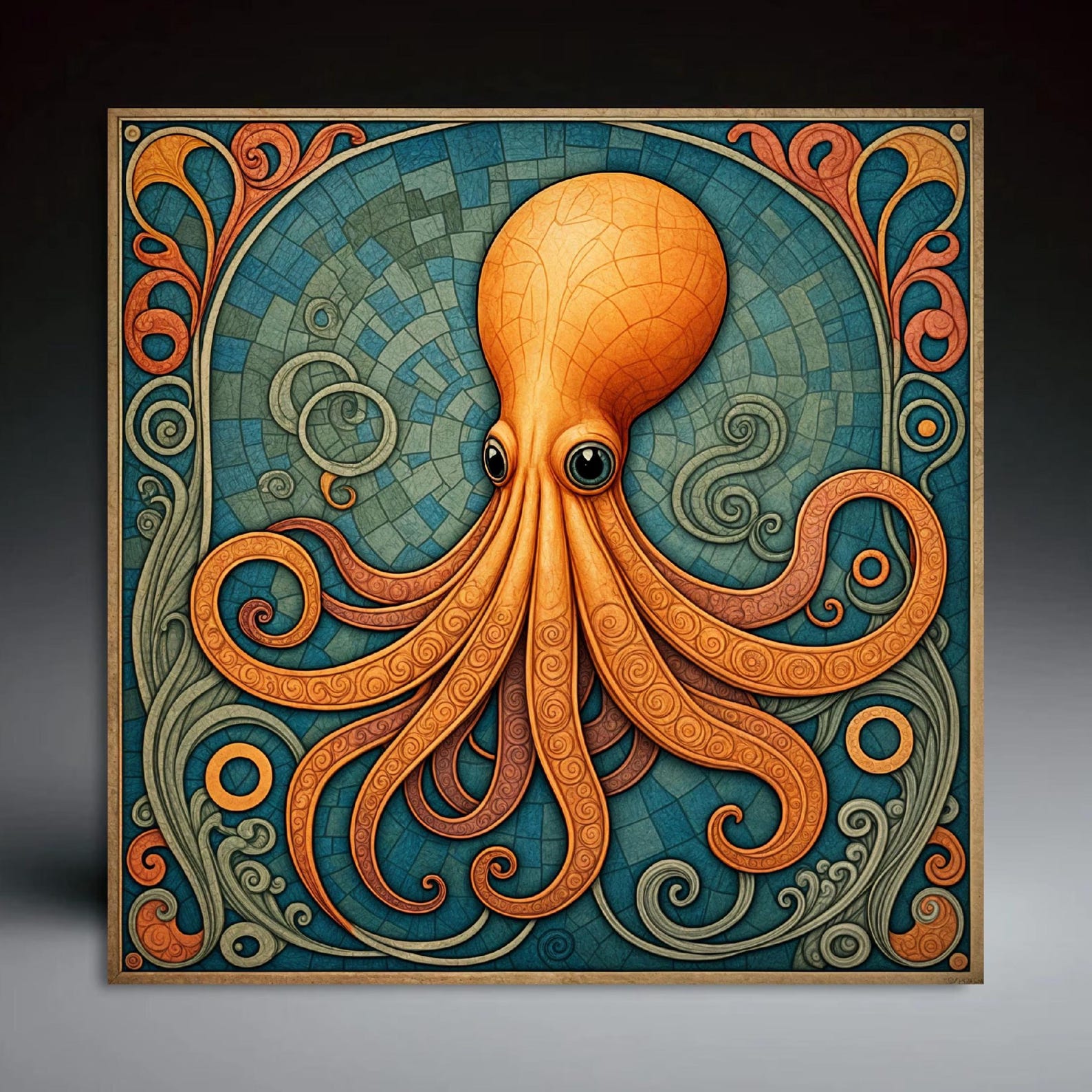 Colorful Abstract Octopus Art L Great Gift Idea | Handcrafted Ceramic ...