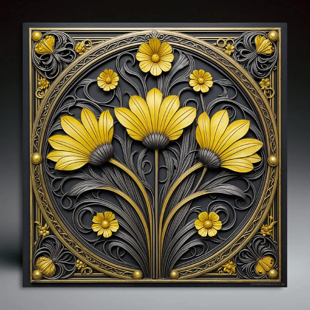 Ceramic Tile Colorful Art Nouveau Tile Wedding L Birthday L Holiday ...