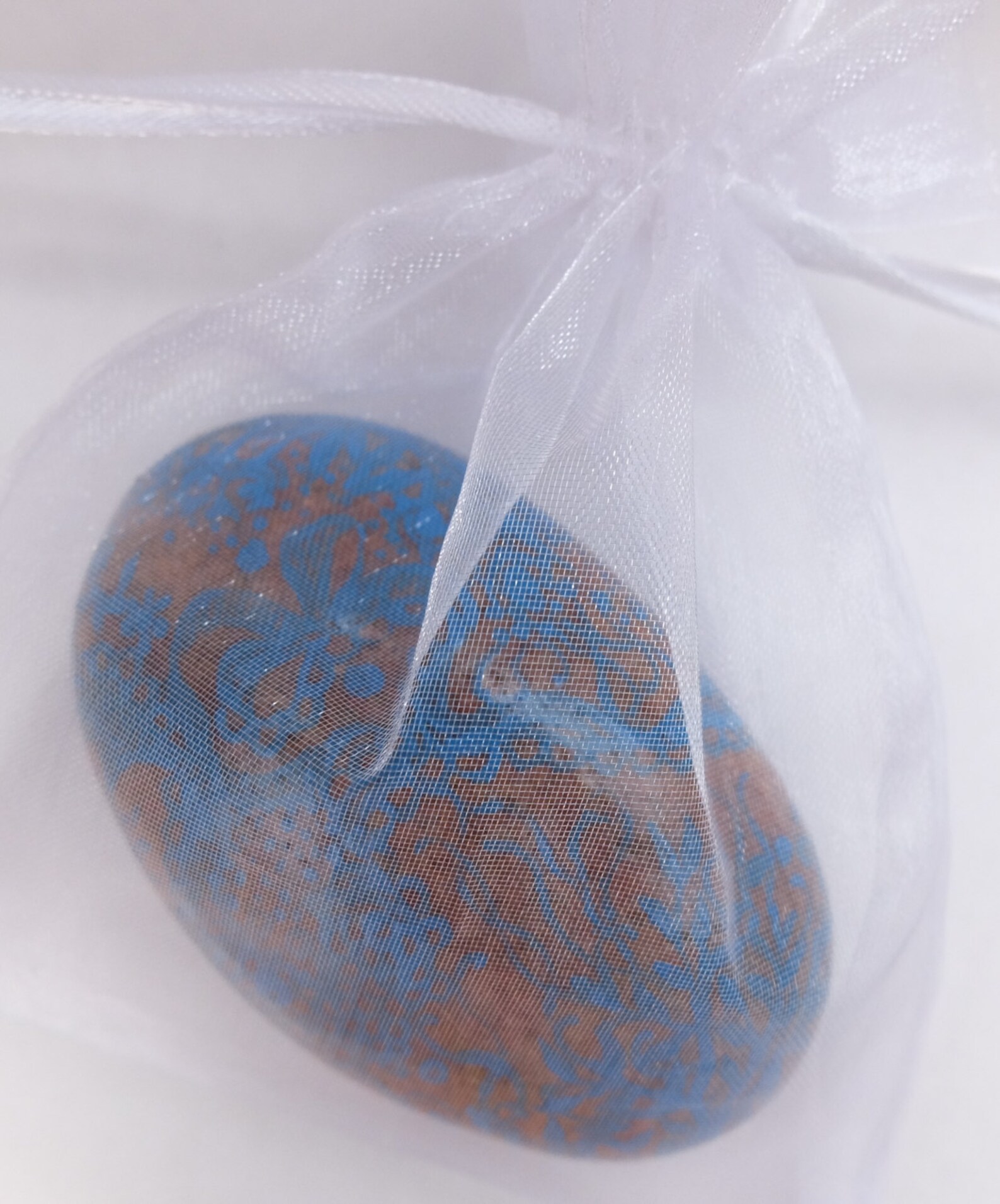 Large Hand-painted Blue Oval Pebble Art - Etsy