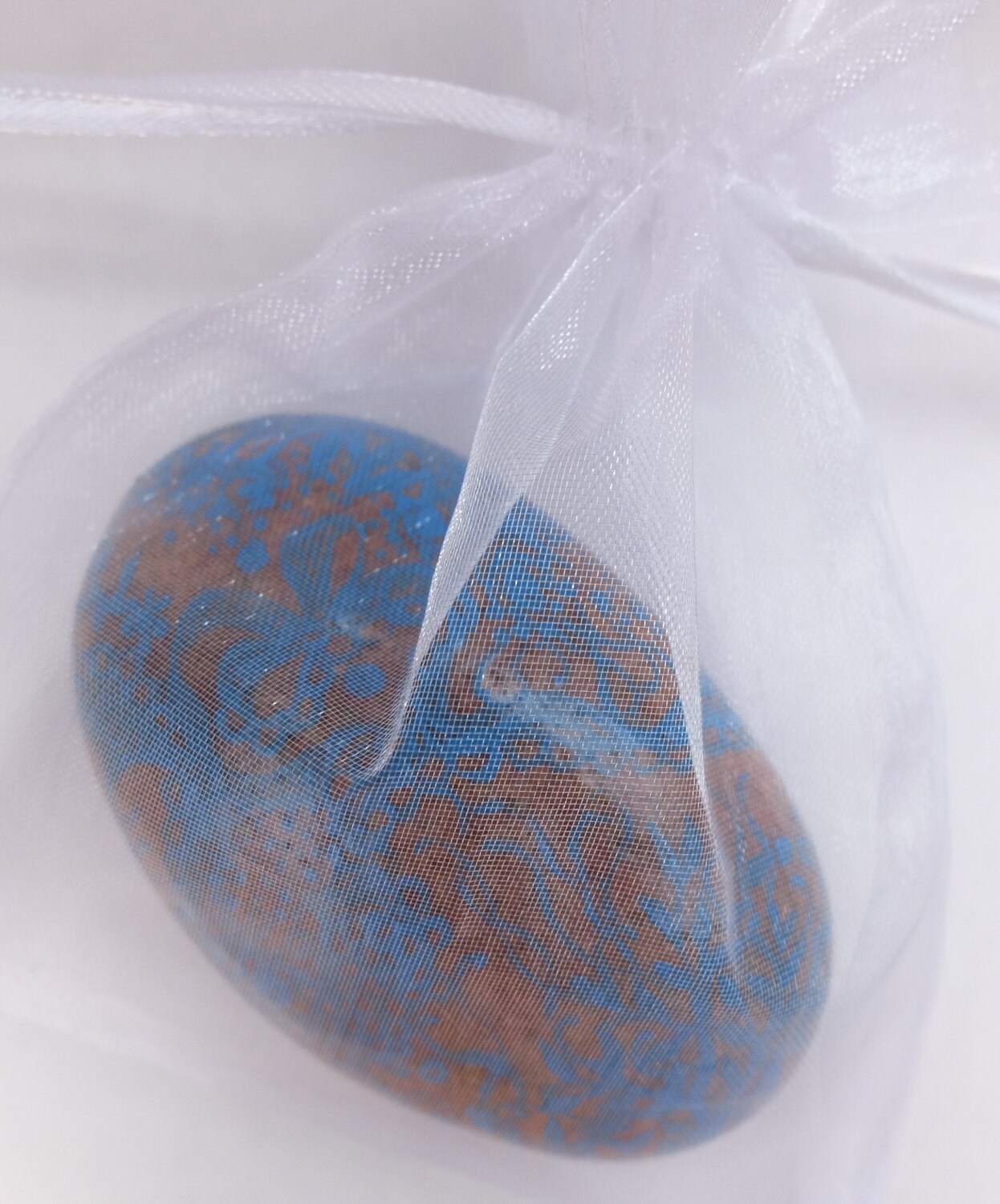 Large Hand-painted Blue Oval Pebble Art - Etsy