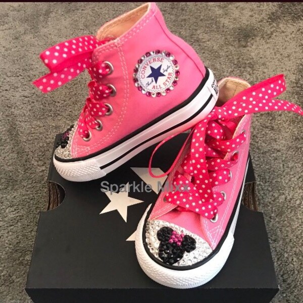 Minnie Mouse Converse - Etsy