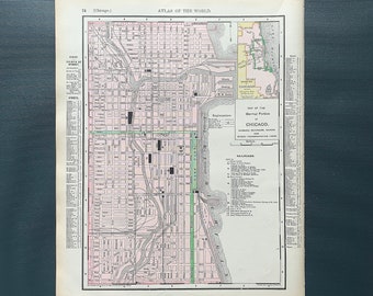 Antique Illinois Map | Etsy