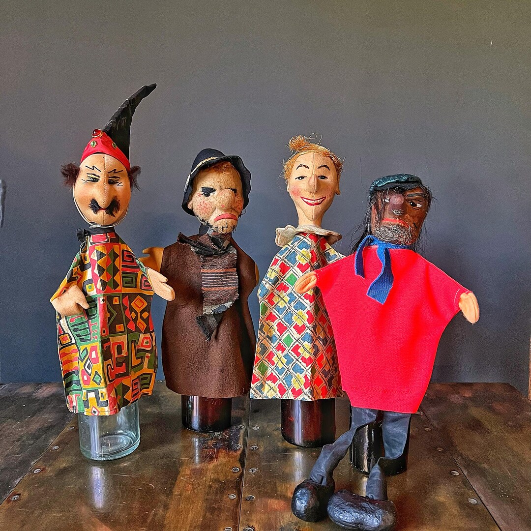 Vintage German Kersa Hand Puppets, Lot of 4 Midcentury Childrens ...