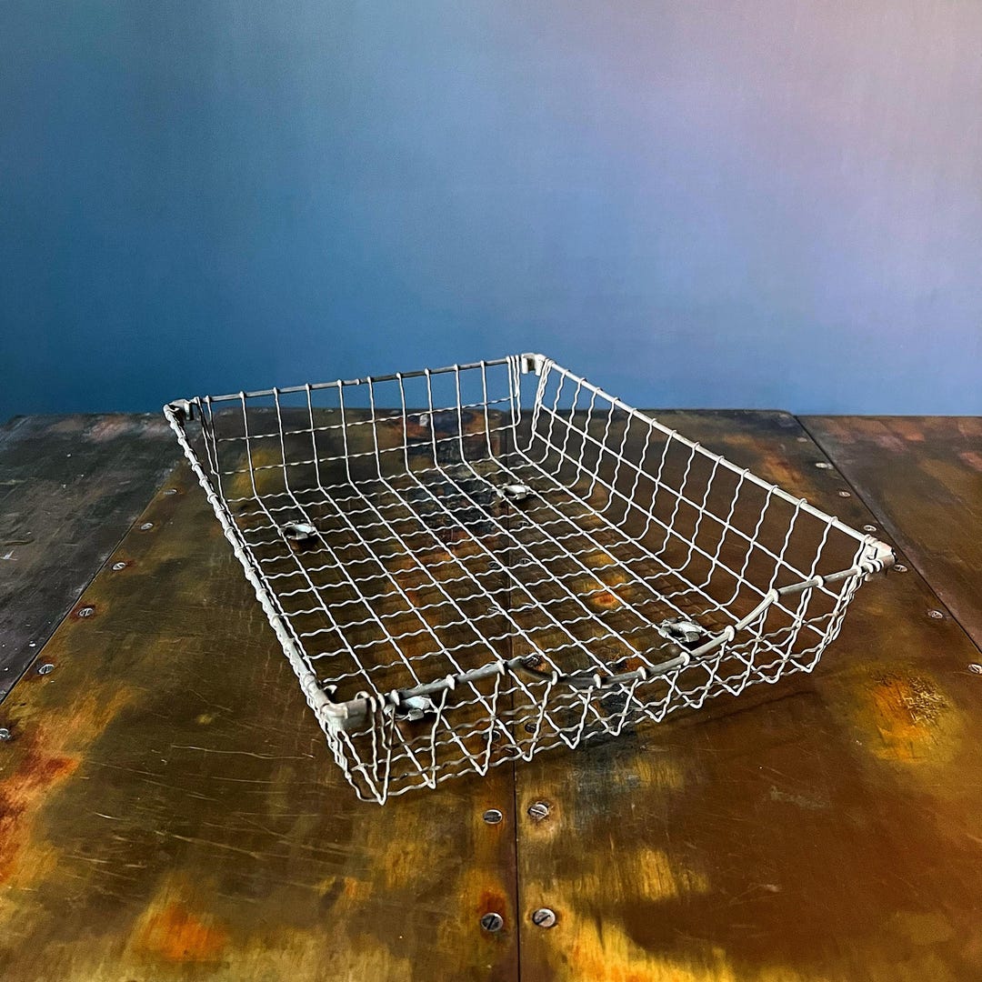 Vintage Paper Tray, Metal Mesh Desktop Office Inbox Tray - Etsy