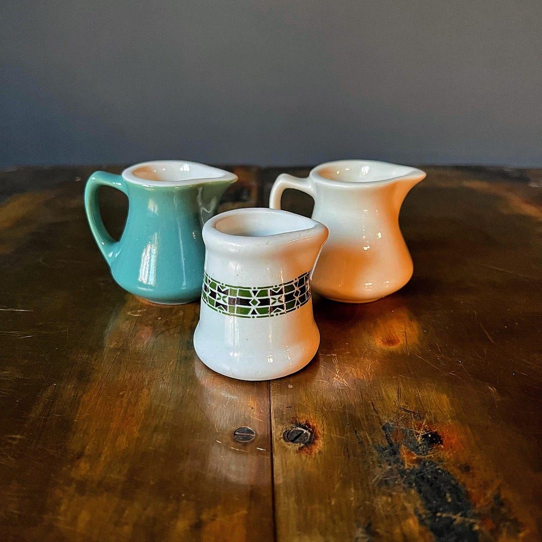 Vintage Restaurant Ware Mini Cream Pitcher Lot of 3, Small China ...