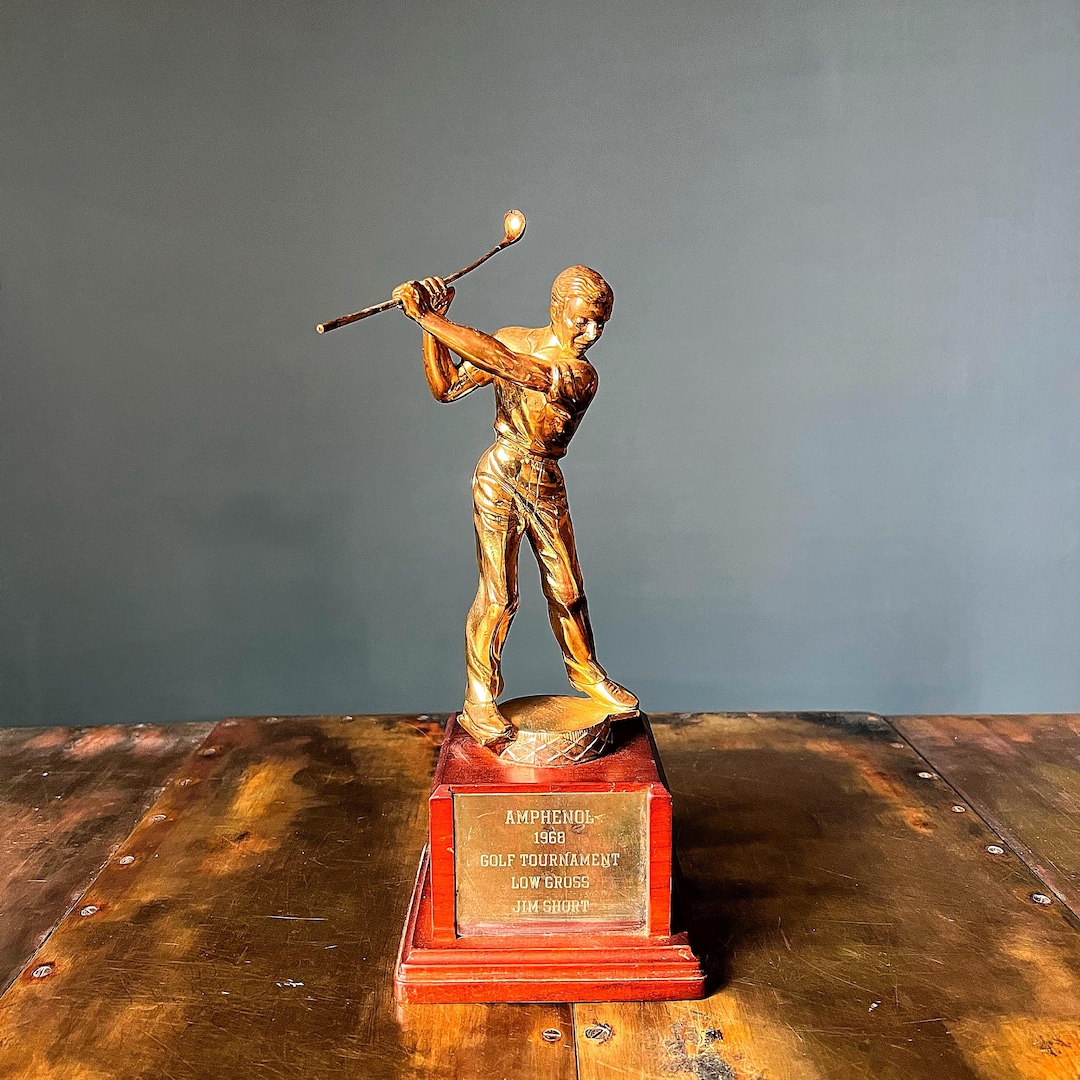 Vintage Golf Trophy, Large 1968 Golf Tournement Trophy, Collectible ...