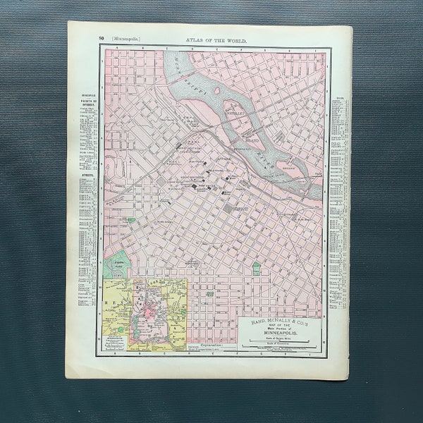 Antique Wall Map - Etsy